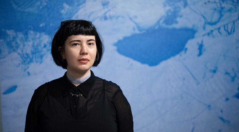 Former fellow Oksana Grytsenko receives the first prize for the play »Milkweed Man« in the July ...